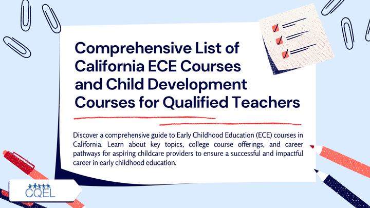 Comprehensive List of California ECE Courses and Child Development ...
